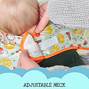 ShiShu Creations Weaning Bib Feeding Bib, Long Sleeve Bib, Ideal for Baby Led Weaning (BLW), Waterproof & Stain Resistant (Twin)