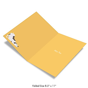 The Best Card Company Big Miss You Greeting Card 8.5 x 11 Inch with Envelope (1 Pack) Jumbo Thinking of You, Just Because Ruff Without You J6586CMYG