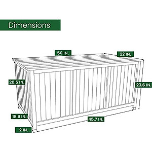 Hanover Wooden Outdoor Cushion Storage Box, Spacious Container for Patio Cushion Storage, Pool Supplies, and Throw Pillows in Grey, All-Weather 8 Cu. Ft. Capacity Outdoor Furniture Cushion Storage