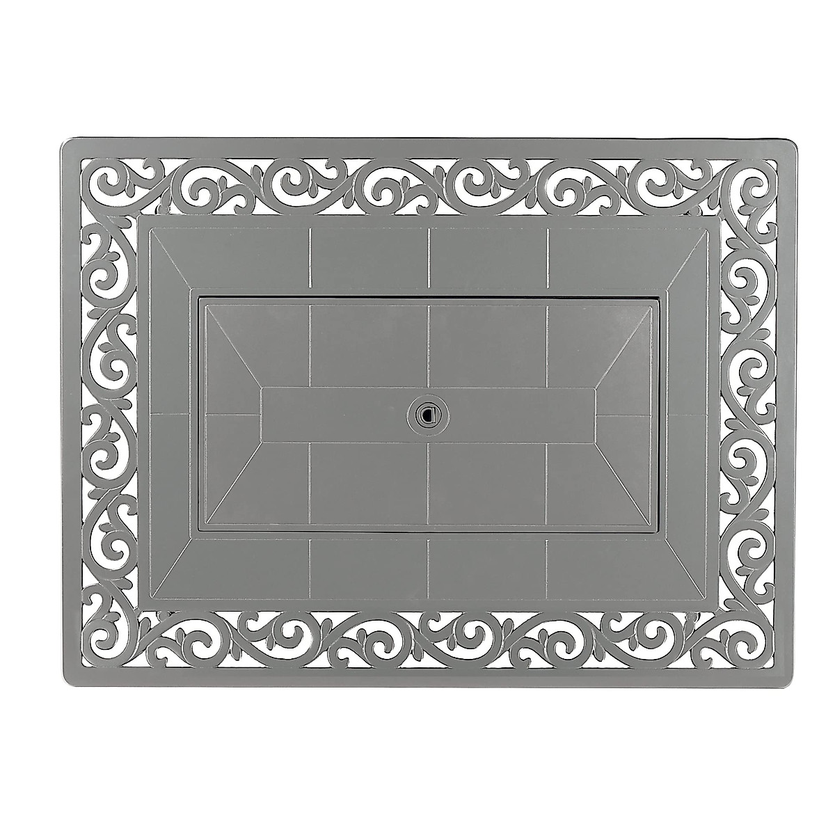 Rectangular 48 in. x 36 in. Aluminum Propane Fire Pit Table, Glass Beads, Two Covers, Lid, 57,000 BTUs in Grey Finish