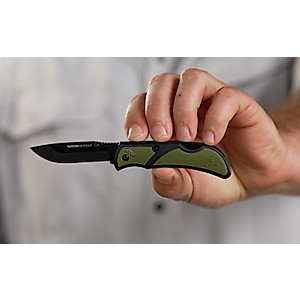 OUTDOOR EDGE Razor EDC Lite Folding Pocket Knife with Clip | Compact 2.5” Replaceable Blade Knife with RazorSafe Blades | Perfect Small Knife for Men, Women, Work & Camping (Green, 2 Black Blades)