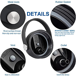 RRegeny Straw Lid for Hydro Flask Wide Mouth 32 40 oz, Straw Lids with Flexible Handle and Straws Compatible with HydroFlask, Replacement Sports Flex Cap Wide Mouth Top 32 40 oz