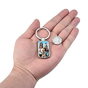 AllerPierce Personalized Custom Keychain Print Photo Picture Key Chain Holder Engraved Picture Text Keychain Father's Day Gifts