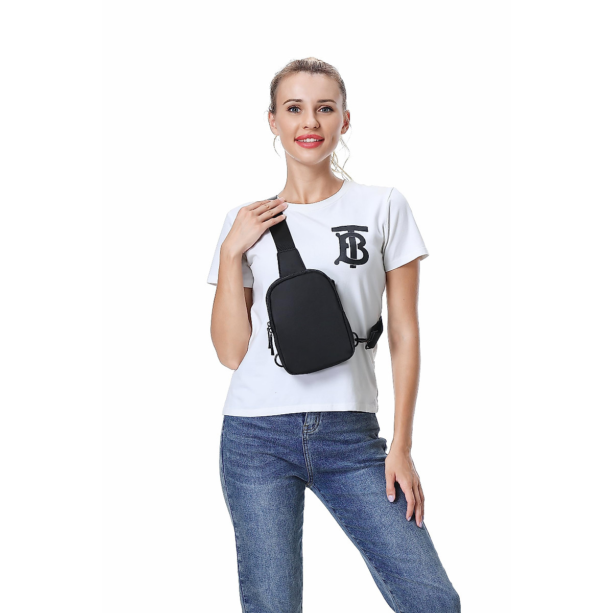 COZYOFFI Sling Bag for Women Men Small Waterproof Crossbody Chest Bag (Brown)