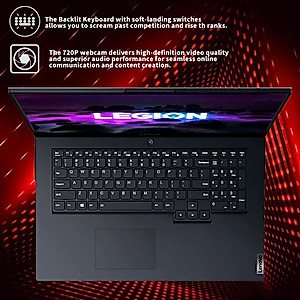 Lenovo 2023 Legion 5 17.3" 144Hz Gaming Laptop, AMD Ryzen 7 5800H, 32GB RAM, 1TB PCIe SSD, NVIDIA GeForce RTX 3050, Backlit Keyboard, WiFi 6, Phantom Blue, Win 11 Pro, 32GB SnowBell USB Card