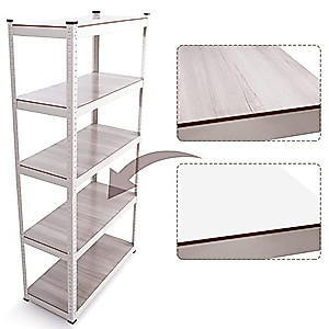 JINZEHUIH 5 Tier Storage Shelves, 36" W x 15.8" D x 72" H 2755 LBS Garage Storage Heavy Duty Metal Shelving, Adjustable Storage Utility Rack Shelf Unit for Kitchen Pantry Garage Office, White