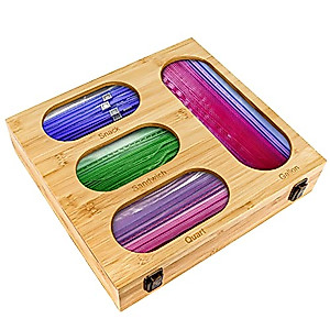 AILUROPODA Ziplock Bag Organizer for Drawer, Food Bag Storage Organizer Compatible with Gallon, Quart, Sandwich and Snack Various Sizes