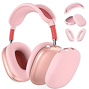 Silicone Case Cover for AirPods Max Headphones, Anti-Scratch Ear Pad Case Cover/Ear Cups Cover/Headband Cover for AirPods Max, Accessories Soft Silicone Skin Protector for Apple AirPods Max (Pink)