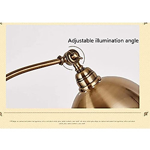 Floor Lamp European Style Floor Lamp Living Room Bedrooms Rustic 12W Led Standing Lamp Minimalist Imitation Copper Reading Floor Light Standard Lamp - Tricolor Light Bulb Reading Light Lampara de Pie