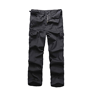 BACKBONE Boys Girls Kids Combat Army Ranger Camping Outdoor camo Cargo Pants Trousers (Size XS = Waist 22", Black)