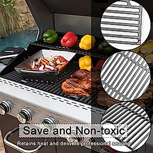 Hongso 17 inch Cast Iron Grill Grates Replacement for Nexgrill 720-0896 730-0898 720-0896C 720-0898 720-0896B 720-0896CA 5 Burner 6 Burner Grill Models