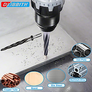 5/8” Bridge Construction Reamer Drill Bit, M2 HSS Taper Chucking Reamer for Steel Alloy Metal Wood Plastic, 1/2" Non-Slip Shank, 5-Spiral Flutes Car Reamer, to Align or Enlarge Holes, 16mm