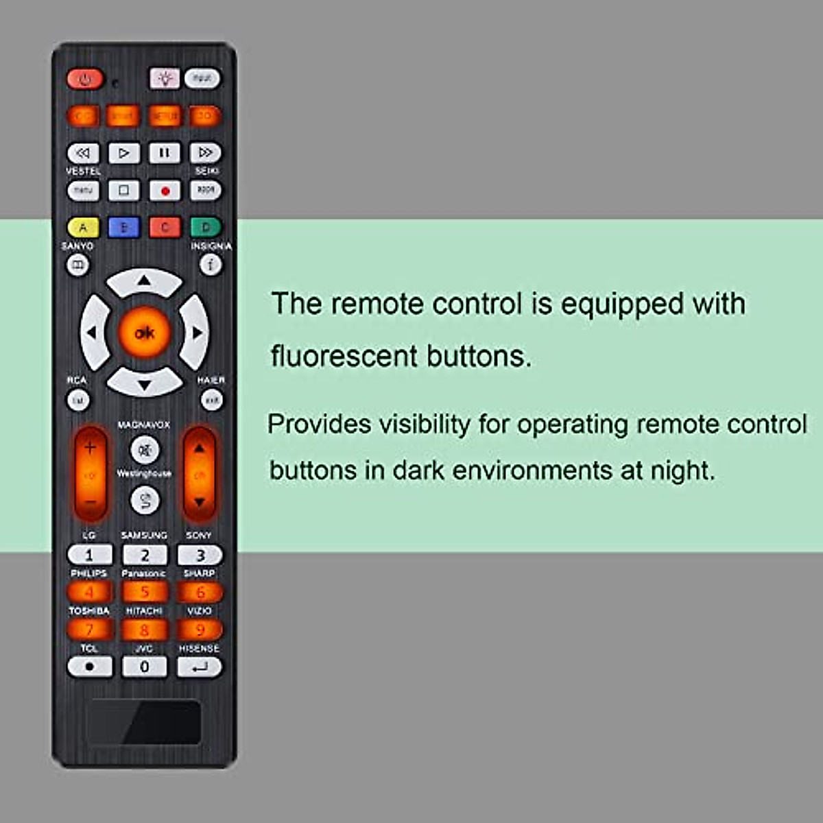 Universal TV Remote for Samsung,LG, Sony, Sharp, Vizio, Philips, Toshiba, Hitachi, Sanyo, JVC, TCL, Hisense, Vestel, Seiki, Insignia, Magnavox, haier, Panasonic All Series TV