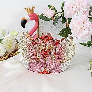 DEBIMY Dazzling Evening Bag Luxury Rhinestone Swan Clutch Wedding Evening Party Prom Cocktail Party Handbag Purse for Ladies Silver