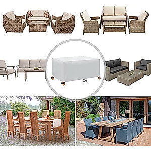 Patio Furniture Covers Waterproof Outdoor 600D Oxford Fabric Patio Table Covers Rectangle Couch Cover Weatherproof Furniture Covering for Deck Lawn and Backyard 60"L x 52"W x 28"H//150x130x70cm