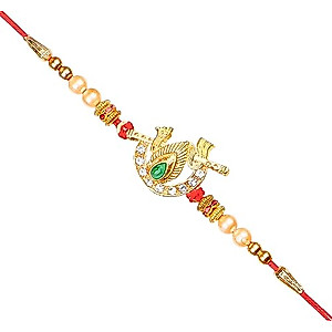 Shree Krishna Rakhi for Brother Rakshabandhan Thread/Raksha Bandhan Rakhi (Design 7, Standard)