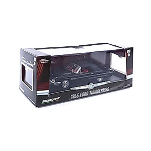 1965 Thunderbird Convertible (Top-Up) Raven Black with Red Interior 1/43 Diecast Model Car by Greenlight 86626