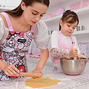 CHEFMADE Hello Kitty 100% Cotton Apron with Gift Box, Adjustable Cross Back Dress with 2 Pockets Kitchen Aprons, Kitty Camouflage Kitchen Print for Baking Cooking Drawing Gardening BBQ & Grill