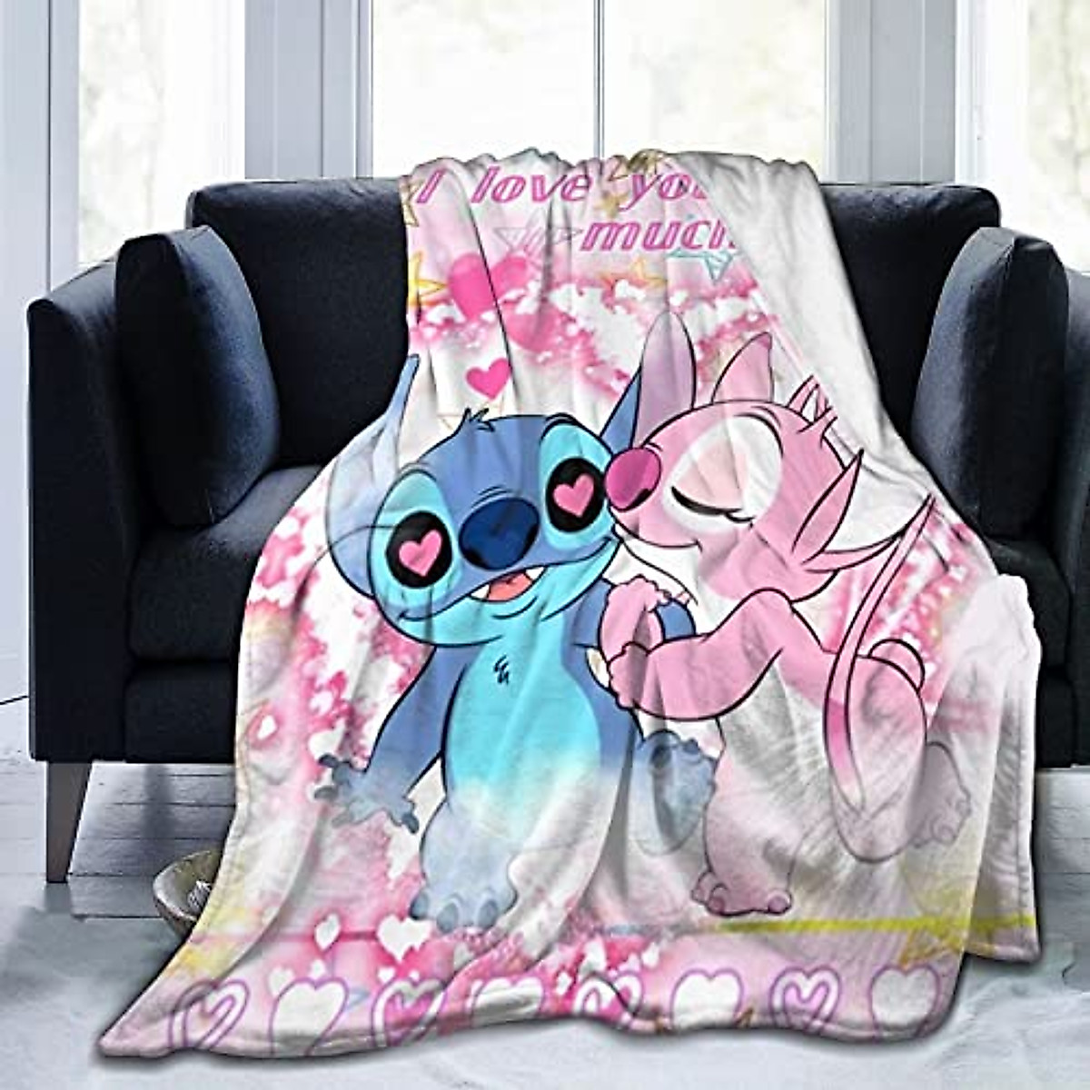 SOMNY Cartoon Blanket Air Conditioner Blanket Ultra-Soft Micro Fleece Blanket for Couch Bed Car Warm Plush Throw Blanket Suitable for All Season 50''X40'', Pink