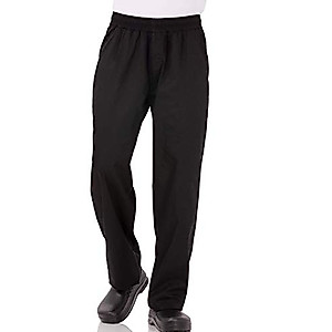 Chef Works Men's Essential Baggy Chef Pants, Black, Large