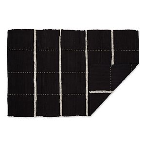 DII Modern Farmhouse Cotton Chindi Rug Collection, 26x40, Black & Cream