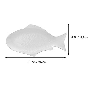 UPKOCH Vintage Tray Porcelain Serving Tray White Ceramic Fish serving platter ceramic fish platter ceramic food platter Plate Unique Design Fish Plate Platter Cake Platters