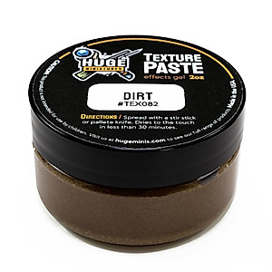 Huge Miniatures Texture Paste, Dirt Model Basing Paint for Tabletop Gaming Scenery and Diorama Building by Huge Minis – 2oz Resealable Jar