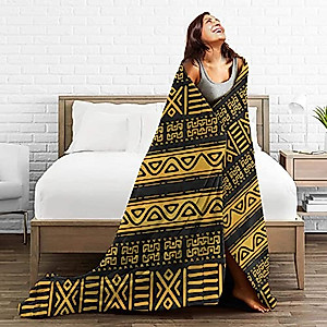 African Blankets & Throws Blanket Soft, African Art Throw Blanket Blanket Flannel Blanket for Home Outdoor(50"x40")