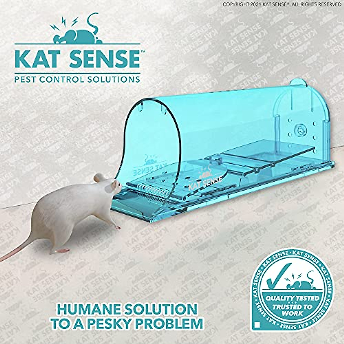 Large Humane Rat Traps, Set of 2, Catch and Release Chipmunks Into The Wild, Cruelty Free, Live Capture Plank Trap, Smart No Kill Rodent House Cage, A Friendly Pest Control Solution