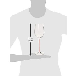 Riedel Fatto A Mano Riesling Glass, 1 Count (Pack of 1), Pink
