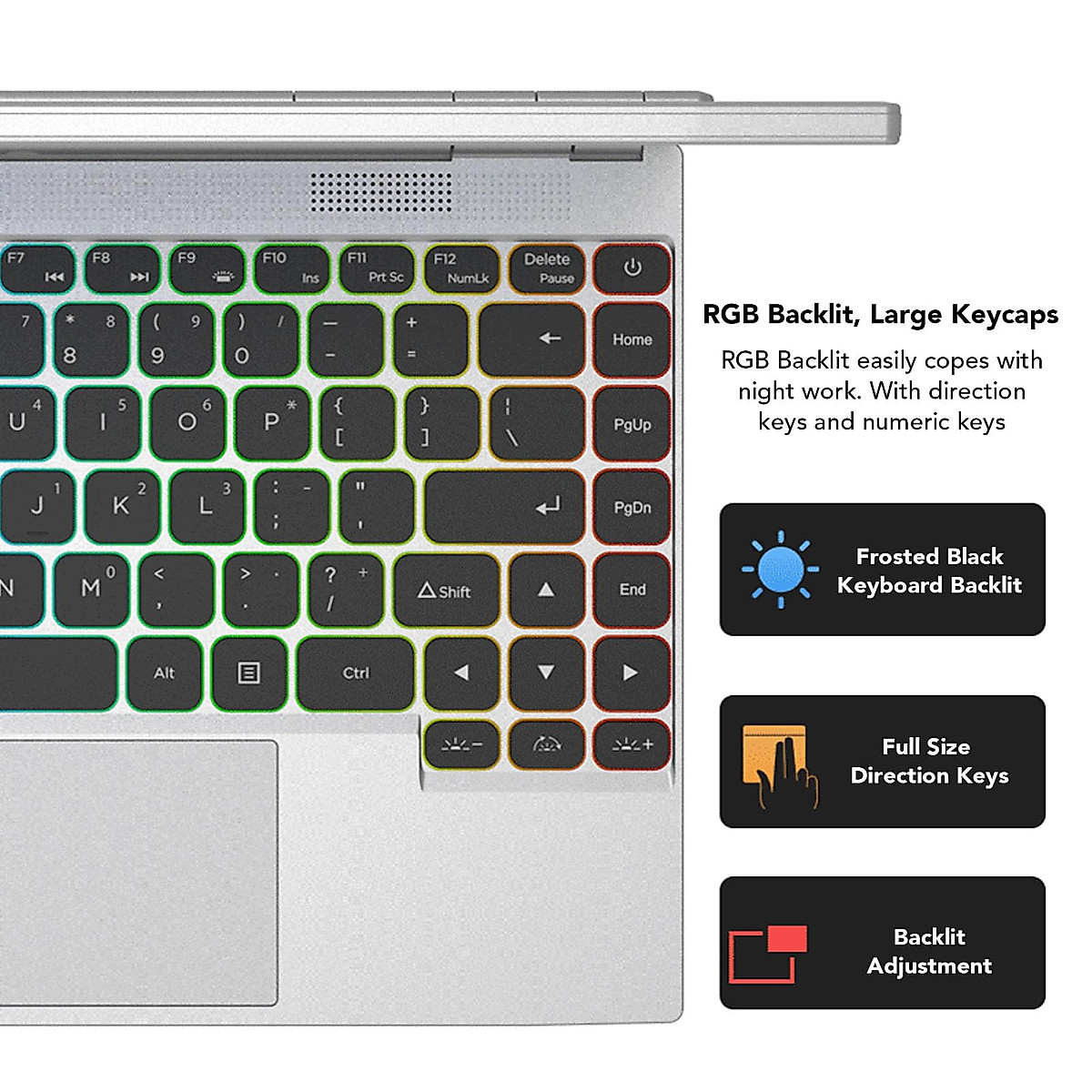Heayzoki 2 in 1 Convertible Laptop, 14 Inch HD Touchscreen, N5105 Quad Core Processor Up to 2.9GHz, 16GB DDR4, 2.4G/5G WiFi, BT 4.2, Fingerprint Reader, RGB Backlit (16GB+1TB US Plug)