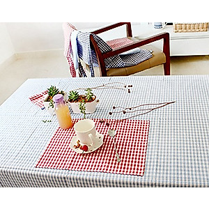 Navy & White Checkered Kitchen Tea Towel, iToolai 100% Woven Cotton Washable Dish Cloth Set of 4