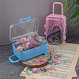 Framendino, 4 Pack Mini Plastic Travel Hard Suitcase Box Reception Candy Case for Wedding Decoration Large