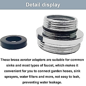 2Pcs Brass Faucet Adapter Kit,Connect Garden Hose,Standard Hose via Diverter,Male & Female Faucet Adapter for Sink Faucets- (Chrome Finished TTCAD4)