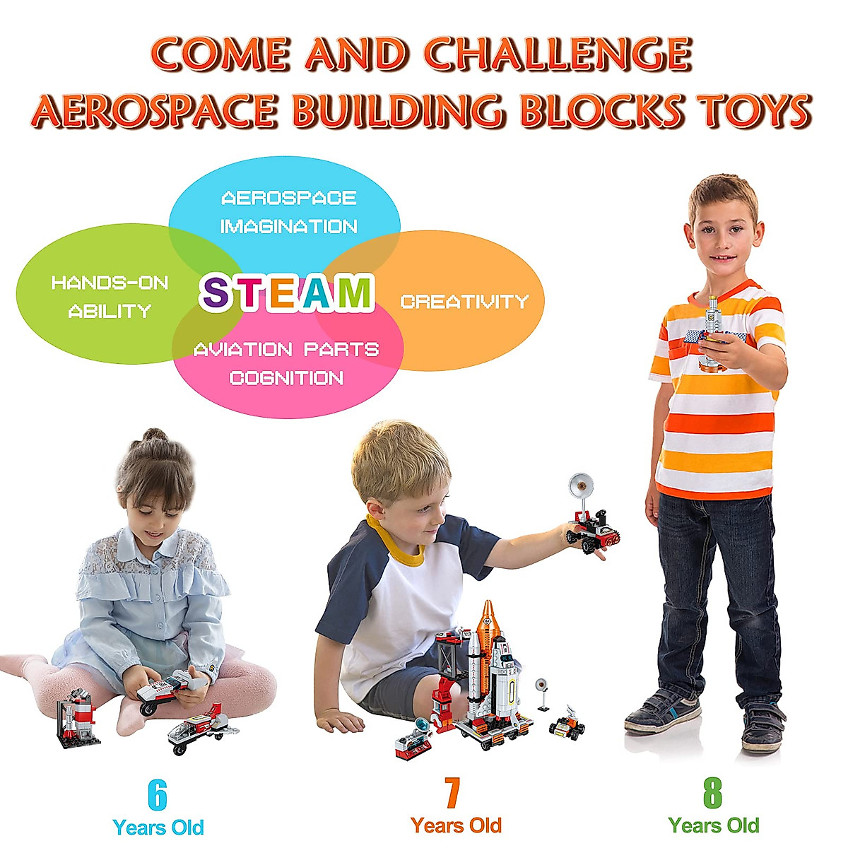 Toy Building Sets for Space Toys Building Kit with Launch Control Model Rocket Building Set,STEM Toys for City Space Toys for 6 7 8 9 10 11 12 Year Old Boys Gifts,Birthday Gifts (566 PCS)