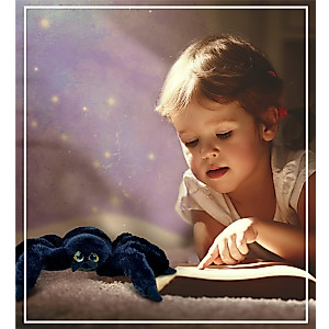 DolliBu Black Spider Plush Toy - Super Soft Spider Stuffed Animal for Boys and Girls, Cute Spider Stuffed Animal, Realistic Stuffed Spider Plush Gift, Spider Decor for Baby, Kids, Adults - 8 Inches