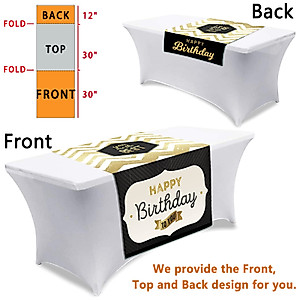 Custom Table Runner with Business Logo Text Up to 36"x72" Personalized Logo Table Runner for Business Vendors Wedding Birthday, 30"x72"