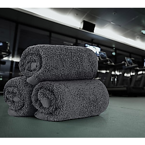 Utopia Towels 24 Pack Cotton Washcloths Set - 100% Ring Spun Cotton, Premium Quality Flannel Face Cloths, Highly Absorbent and Soft Feel Fingertip Towels (Grey, White)