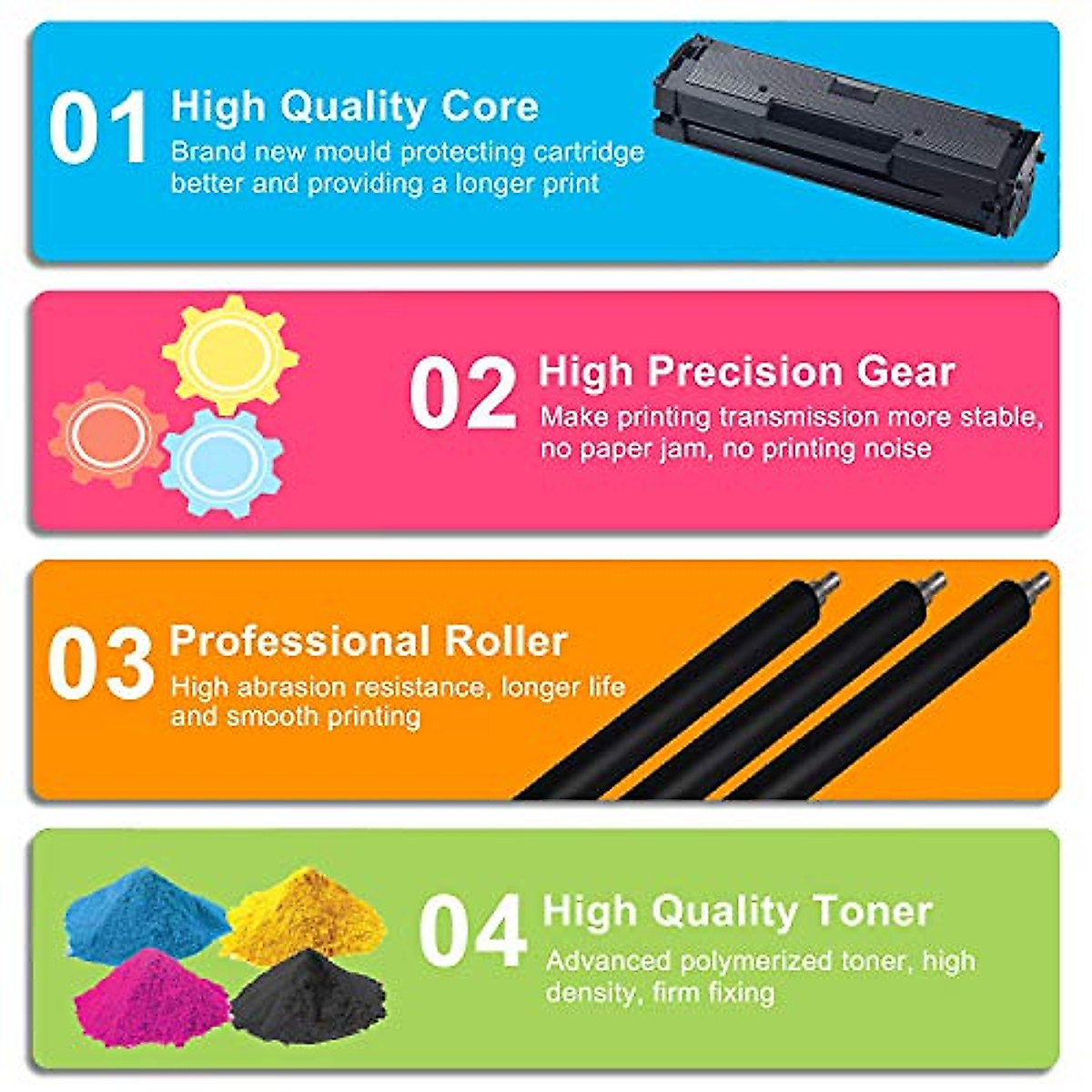 (6-Pack，Black) Compatible 111S 111L MLT-D111L MLT-D111S Toner Cartridge MLTD111S Used for Samsung Xpress Xpress SL-M2020 M2020W M2022 M2022W M2026 M2070FW M2070 Printer, by 4Benefit
