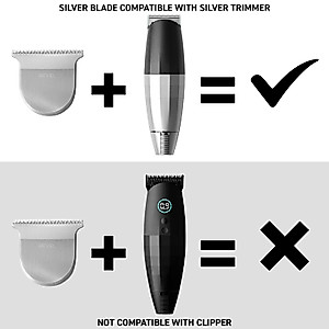 Bevel T Blade Trimmer Head Attachment for Increased Control, Fading, and Outlining, Compatible with Bevel Trimmer Only, T Blade Trimmer for Men, Silver