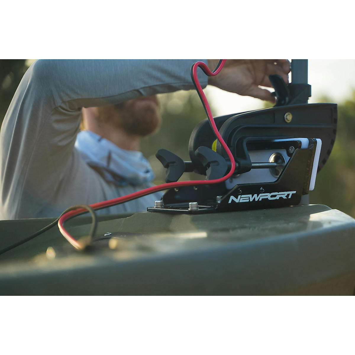 Newport Trolling Motor Transom Motor Mount - Kayaks - Freshwater and Saltwater - 1 Size, Gray