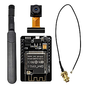 Aideepen 2PCS ESP32 DC 5V Dual-core WL with OV2640 Camera TF Card Module+ESP32-CAM +Antenna +IPEX to RP-SMA
