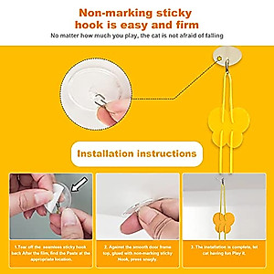 PETNEW Hanging Cat Toys for Indoor Cats,Kitten Toys 3Pack Retractable Cat Toy Rope,Hanging Door Bouncing Cat Toy ,Interactive Cat Toys for Exercise
