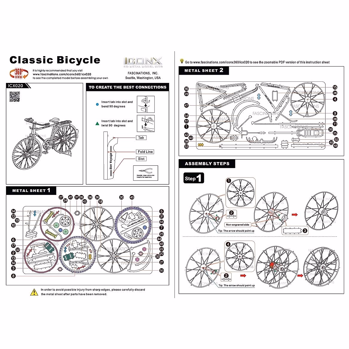 Fascinations Metal Earth Premium Series Classic Bicycle 3D Metal Model Kit