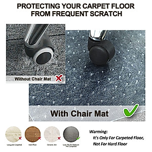 100pointONE Office Chair Mat for Carpet, Heavy Duty Studded Desk Chair Mat for Carpeted Floors - Shipped Flat & No Divots. Polycarbonate Computer Chair Mat for Medium & Low Pile Carpet 30"x 48"