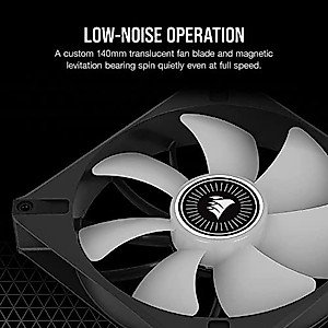 CORSAIR ML140 RGB Elite, 140mm Magnetic Levitation RGB Fan with AirGuide, Single Pack