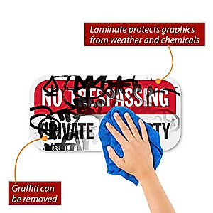 SmartSign No Trespassing Sign, Private Property No Trespassing Sign, 6 x 12 Inches Rust-Free Aluminum, USA Made