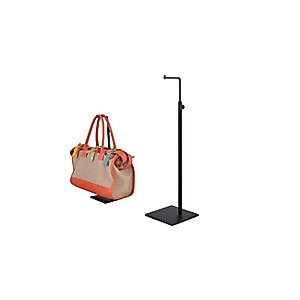 Adjustable Metal Handbag Rack Tabletop Handbag Purse Display Stand Single Hook Bag Stand Holder (Black)