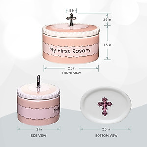 Cascade Goods - Girls My First Pink Rosary & Keepsake Box, Catholic Baptism Gifts for Baby Girl or Dedication Baptism Gifts for Girl or Kids