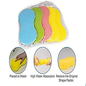 AISIBO 5 Pack Car Wash Sponge Set, Multi-Functional Thick Foam Scrubber Kit, High Foam Cleaning Washing Sponge Pad for Car, Kitchen, Bathroom
